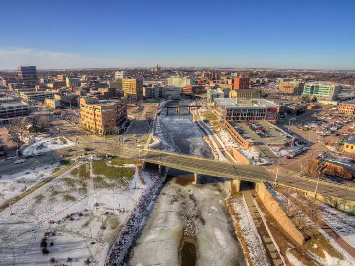 Sioux Falls, Jižní Dakota v zimě.