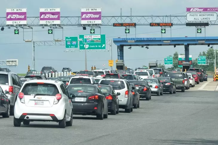 Maryland'den DC'ye giden otoyolda yoğun trafik.