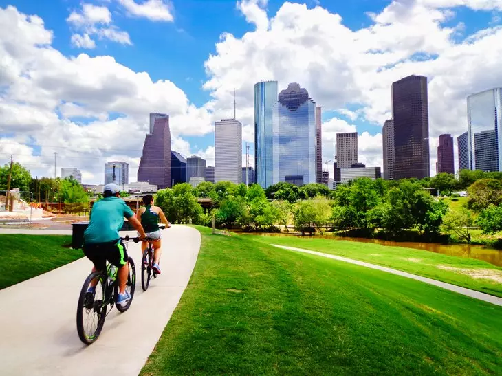 Nakasakay sa mga bisikleta sa Houston