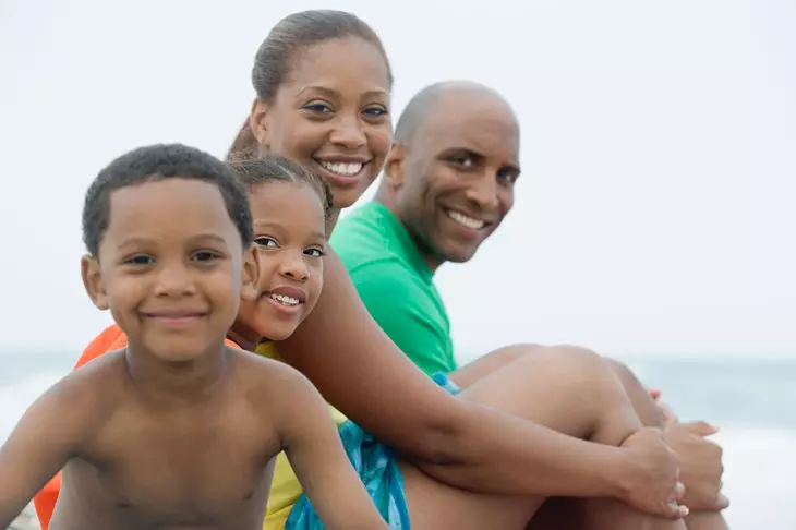 Familie op vakantie