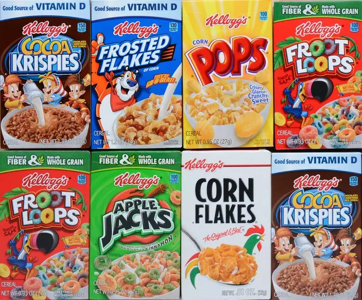 Matenmanĝaj cerealoj de la nomo de Kellogg