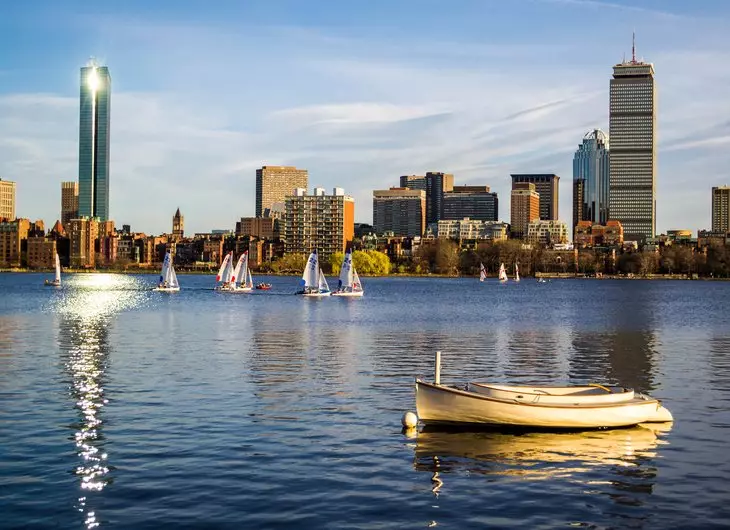 Boston skyline summer day.